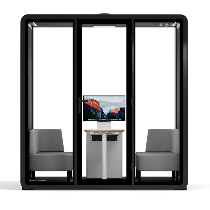 Quell+ 4 Person Office Pod | Soundproof Meeting Booth | Soundbox Store