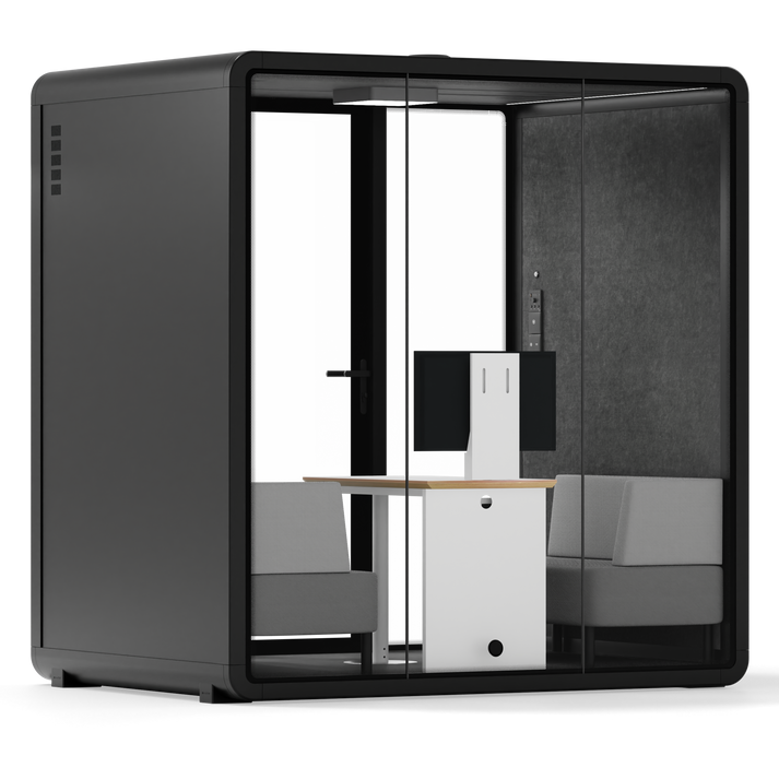 Quell+ 4 Person Office Pod | Soundproof Meeting Booth | Soundbox Store